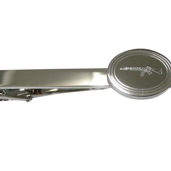 Kiola Designs | Accessories | Etched Oval Left Facing Ak47 Rifle Tie ...